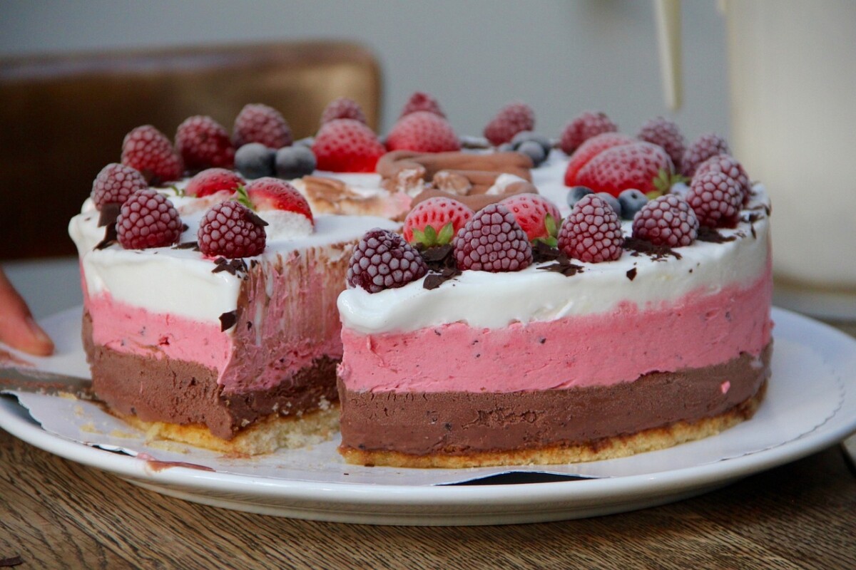 Three Layer Frozen Yogurt Cake with Berries Recipe by CWEB - CWEB